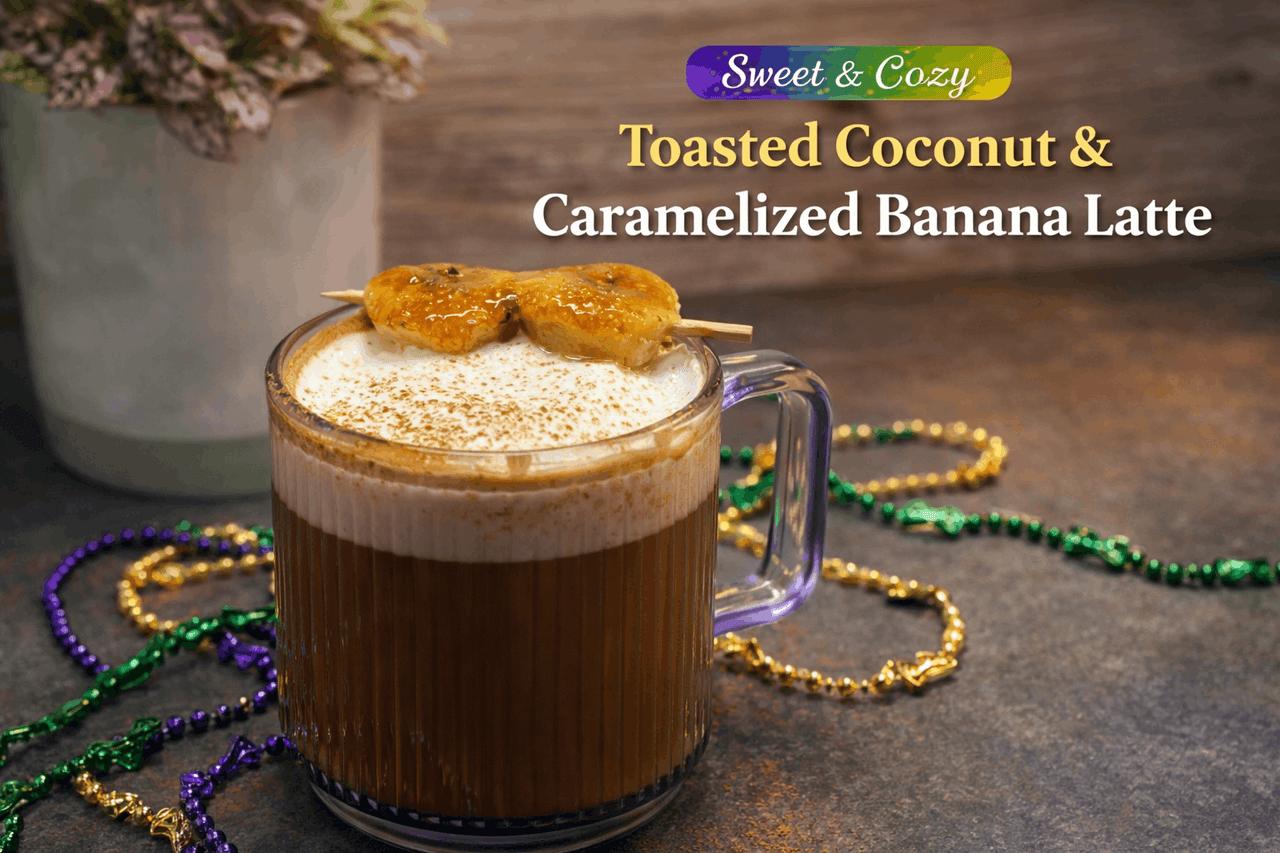Toasted Coconut & Caramelized Banana Latte – Java Momma