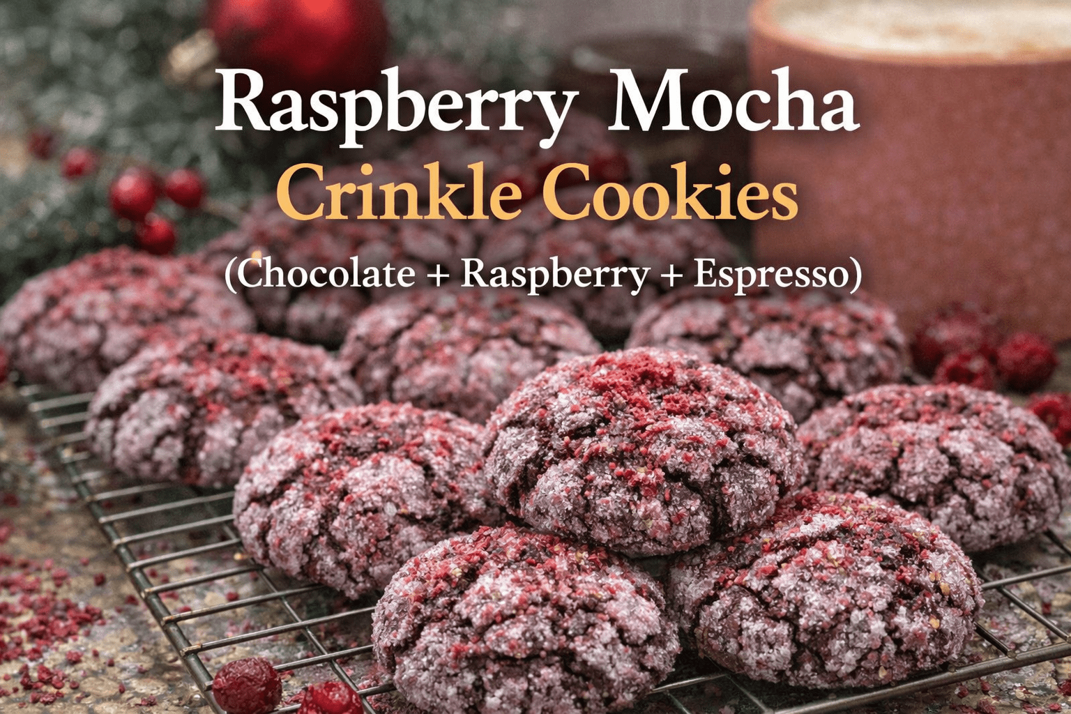 Raspberry Mocha Crinkle Cookies – Java Momma